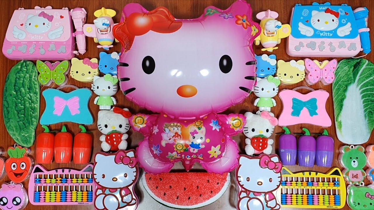 HELLO KITTY Slime | Mixing Random Things into Homemade Slime ...