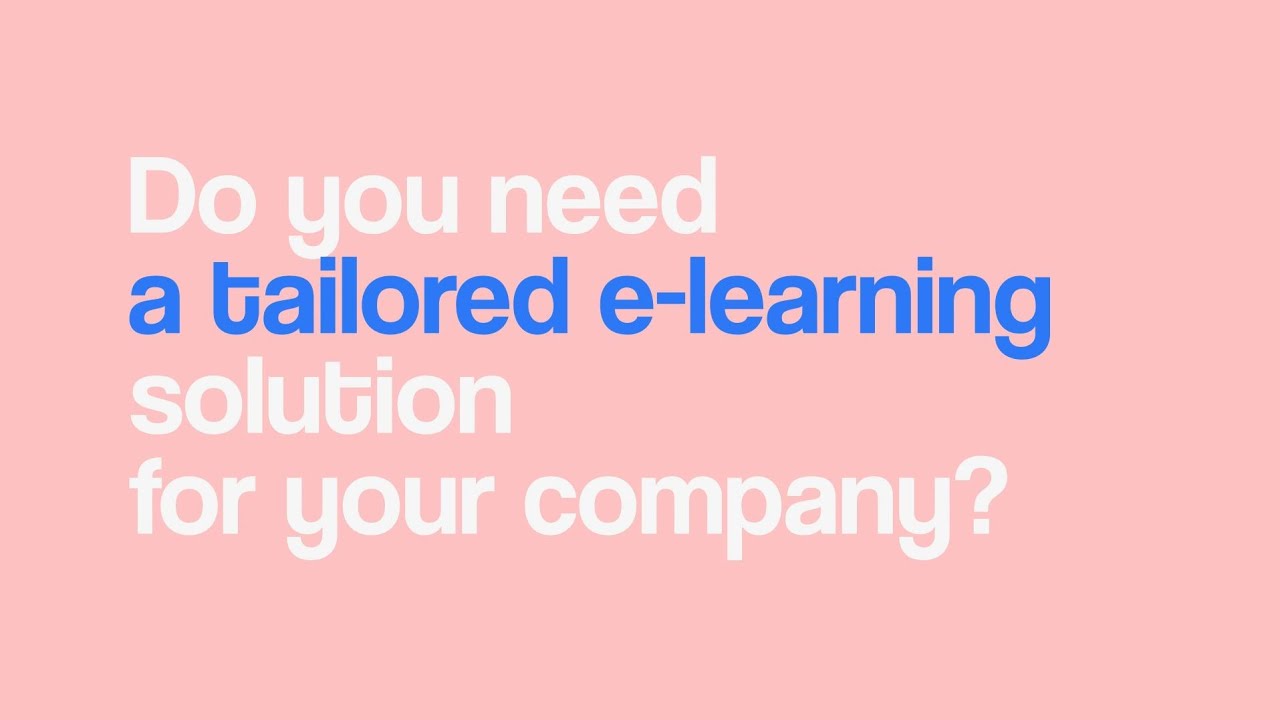 E-learning - tailored solutions for your company - YouTube