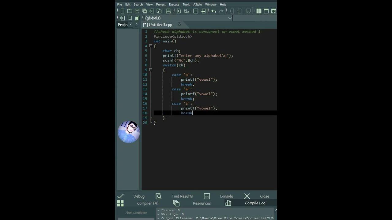 C Programming | Check Alphabet Is Consonant or Vowel Method 1 | Coding With Sohail | - YouTube