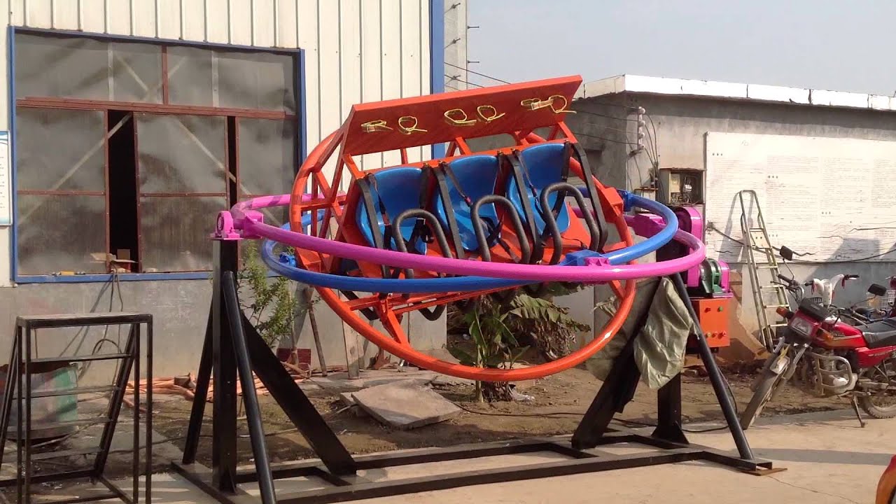 6 seats back to back Human Gyroscope - amusement rides - YouTube