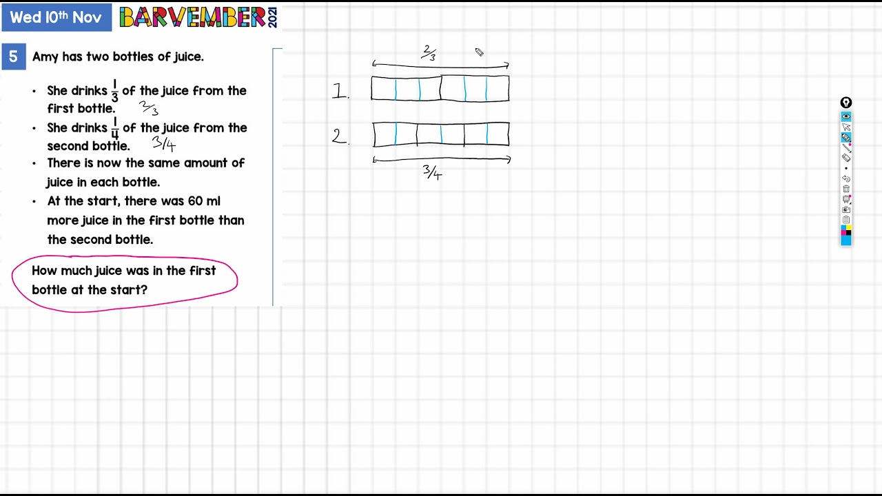 10 Nov 2021 Barvember bar model solution to word problem - YouTube