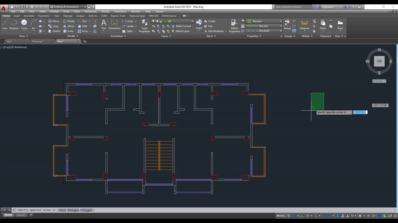 06.AutoCAD 2016 Essential Training-How to use stretch command - YouTube