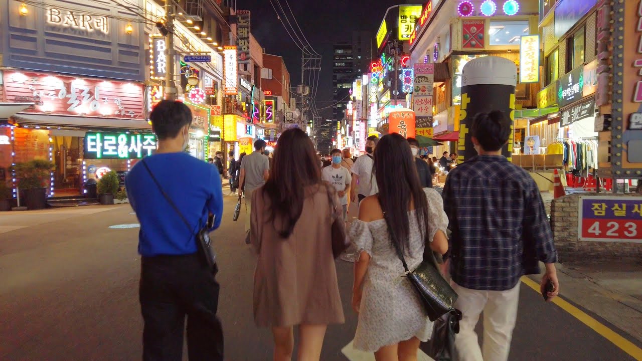 신천(잠실새내역) 먹자골목 - Walking around Sincheon-dong at Night, Seoul, Korea ...