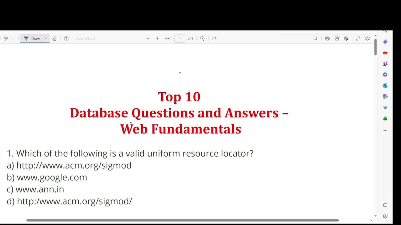 Database Questions & Answers MCQ | Web Fundamentals - YouTube