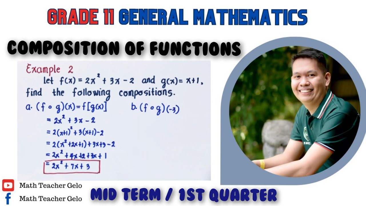 General Mathematics COMPOSITION OF FUNCTIONS Grade 11 YouTube General Mathematics COMPOSITION OF FUNCTIONS Grade 11 YouTube
