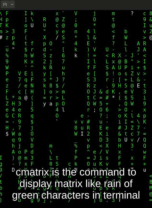Linux Ubuntu Fun command - CMATRIX - YouTube