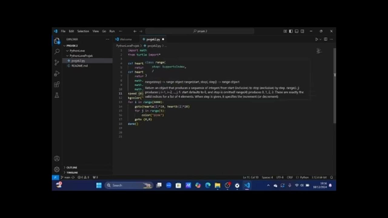 Projek Python Membuat Hati #1 - YouTube