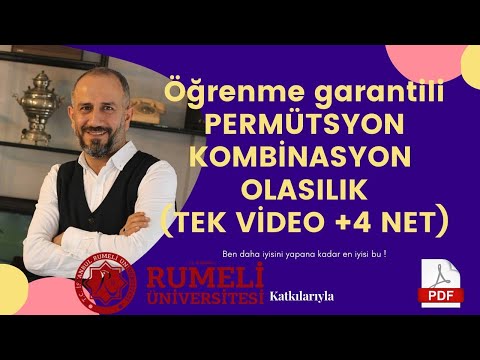 PERMÜTASYON | KOMBİNASYON | OLASILIK | TEK VİDEO(PDF) | ÖĞRENME GARANTİLİ