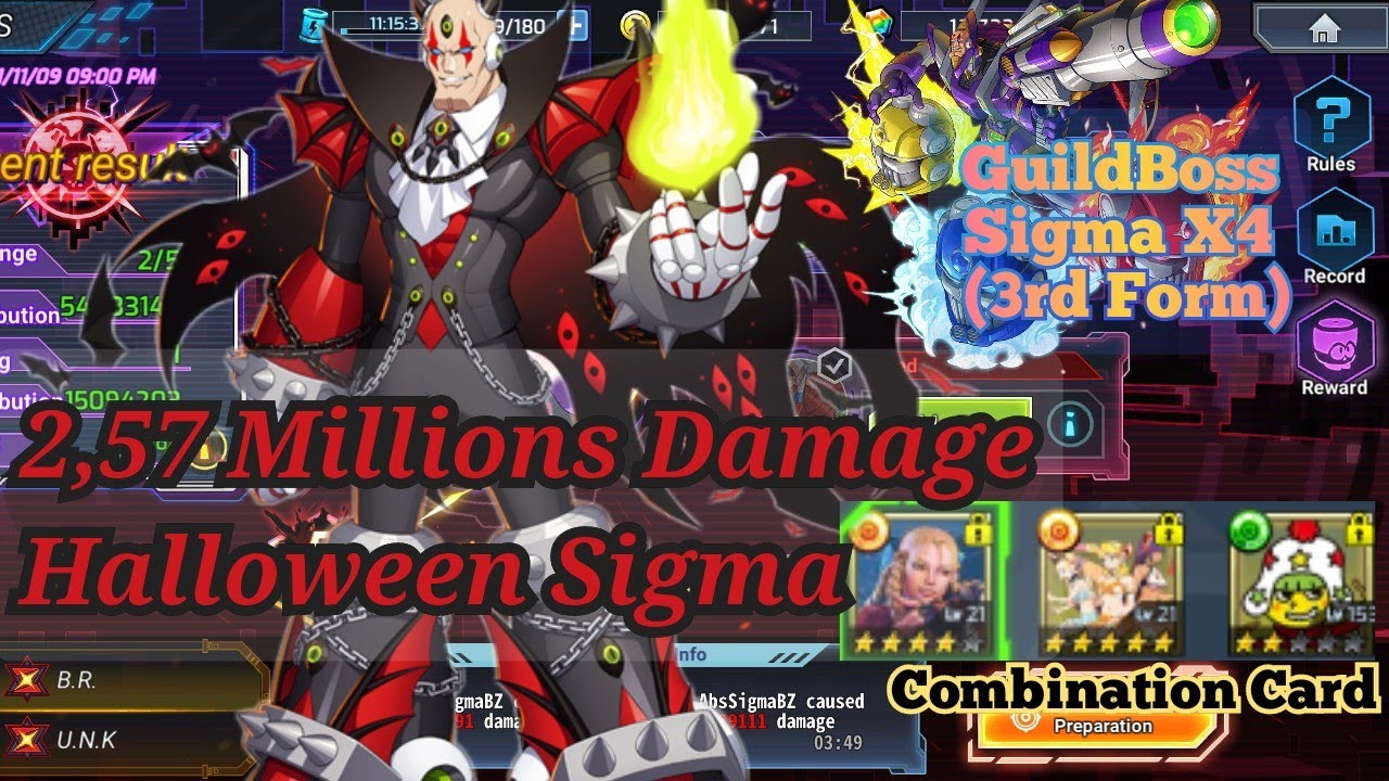 (2,57 M Damage) Megaman X Dive GuildBoss "Sigma X4 (3rd form)" Using ...