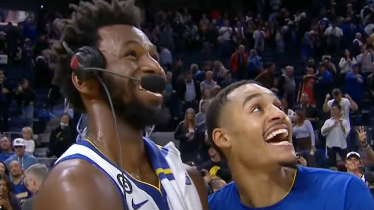 An elated Jordan Poole interrupts Andrew Wiggins: '18 & 10 DOUBLE ...