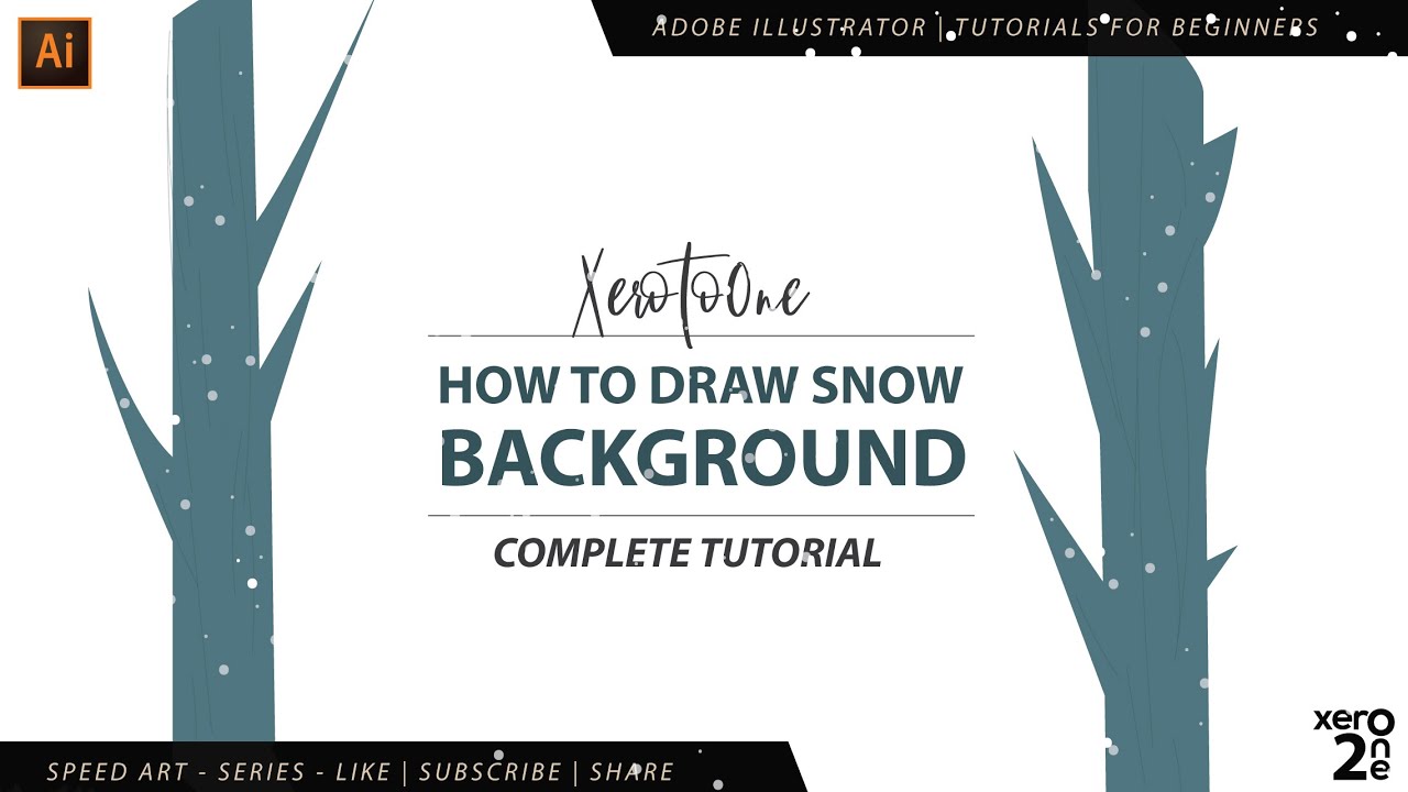 how to draw snow background in Illustrator [Speed Art] - YouTube