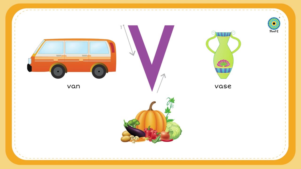 Letter 'V' - Phonics - playgroup #flashcardsforkids #phonics #letter # ...