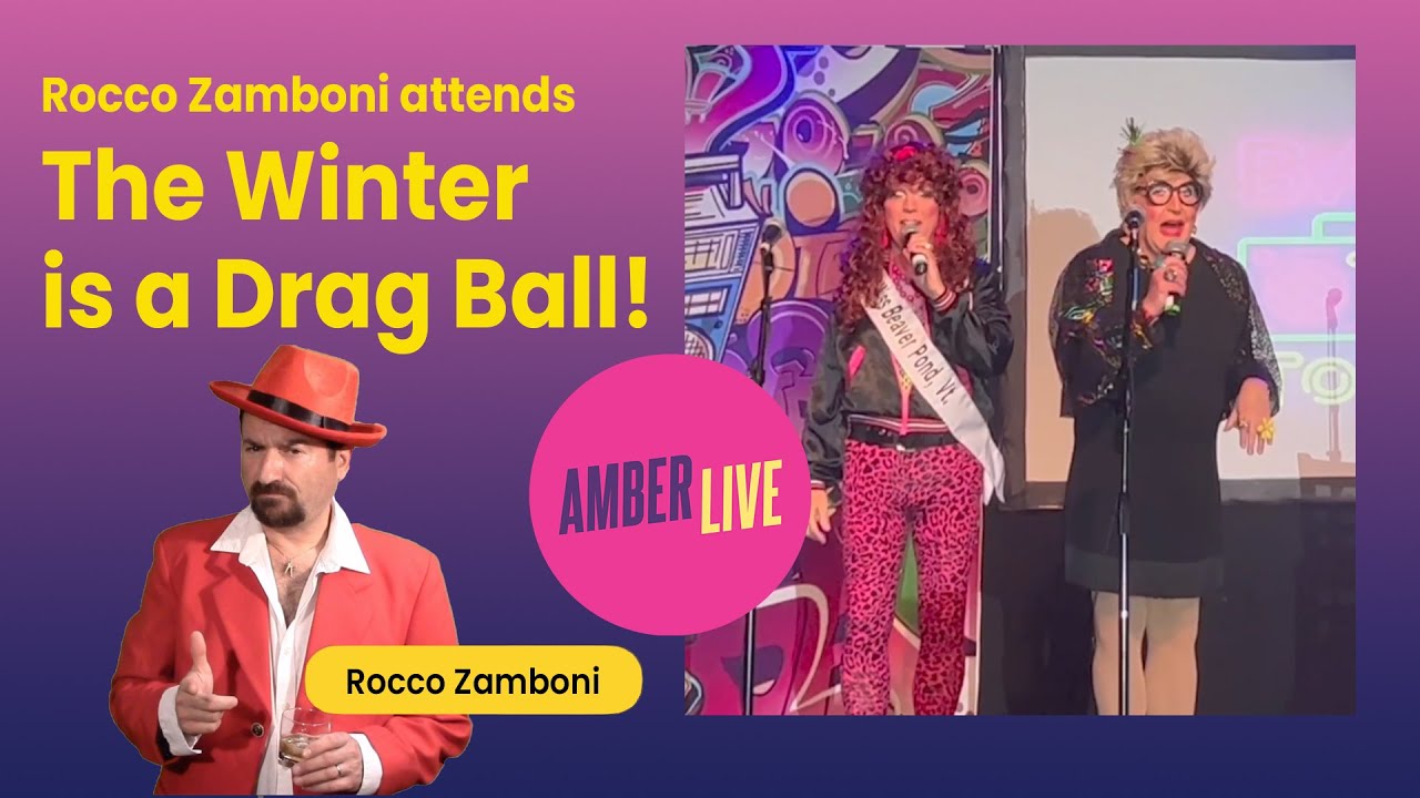 Rocco Zamboni visits The Winter is a Drag Ball with Drag Queens Amber ...