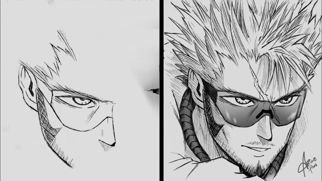 How to draw BLAST From ONE PUNCH MAN [Using Only ONE PEN] - YouTube