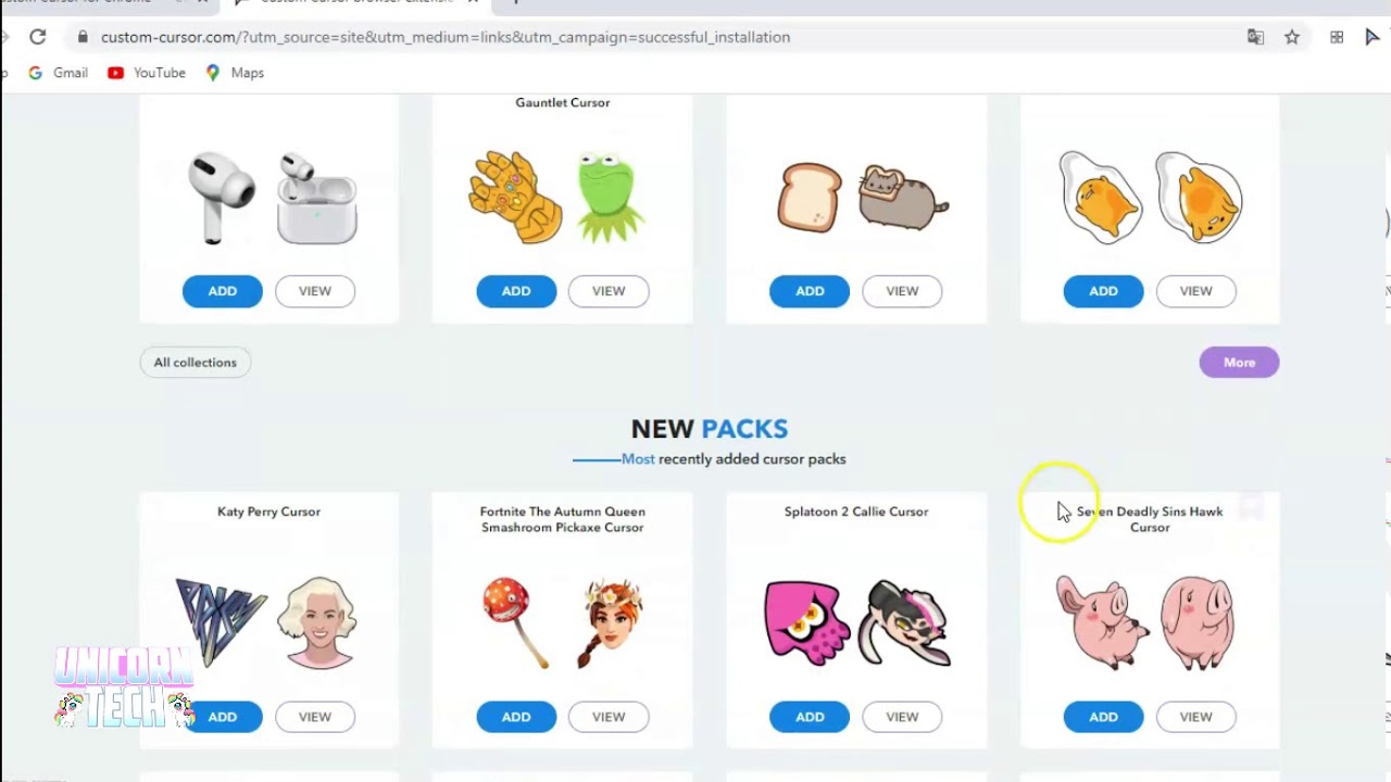 Come mettere il cursore personalizzato su google chrome || UNICORN TECH ...