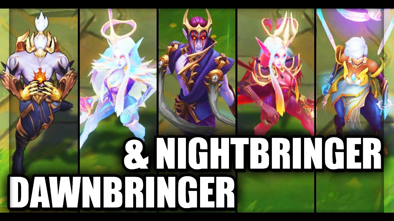 All New Dawnbringer & Nightbringer Skins Final Update Soraka Aphelios ...