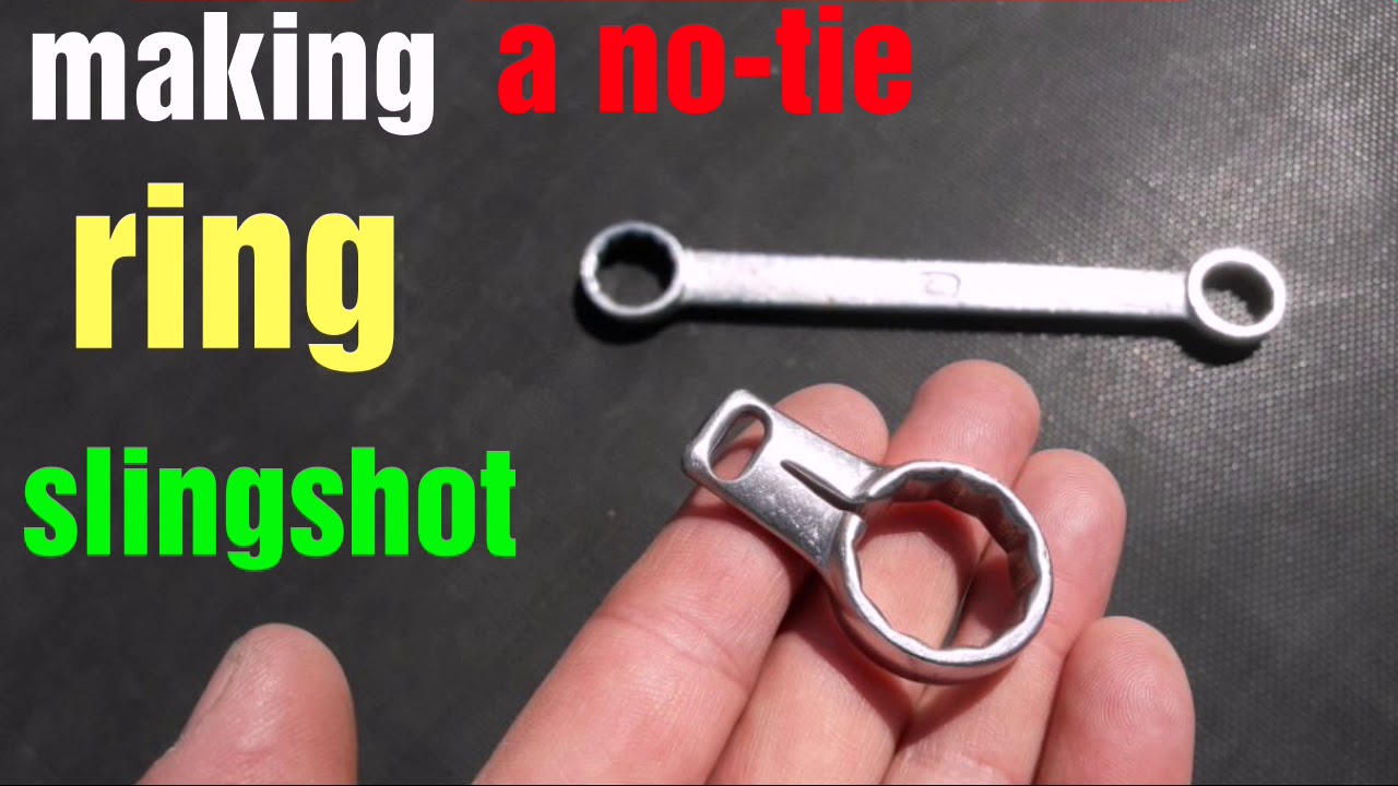making a no-tie ring slingshot for flat bands frameless shooting - YouTube