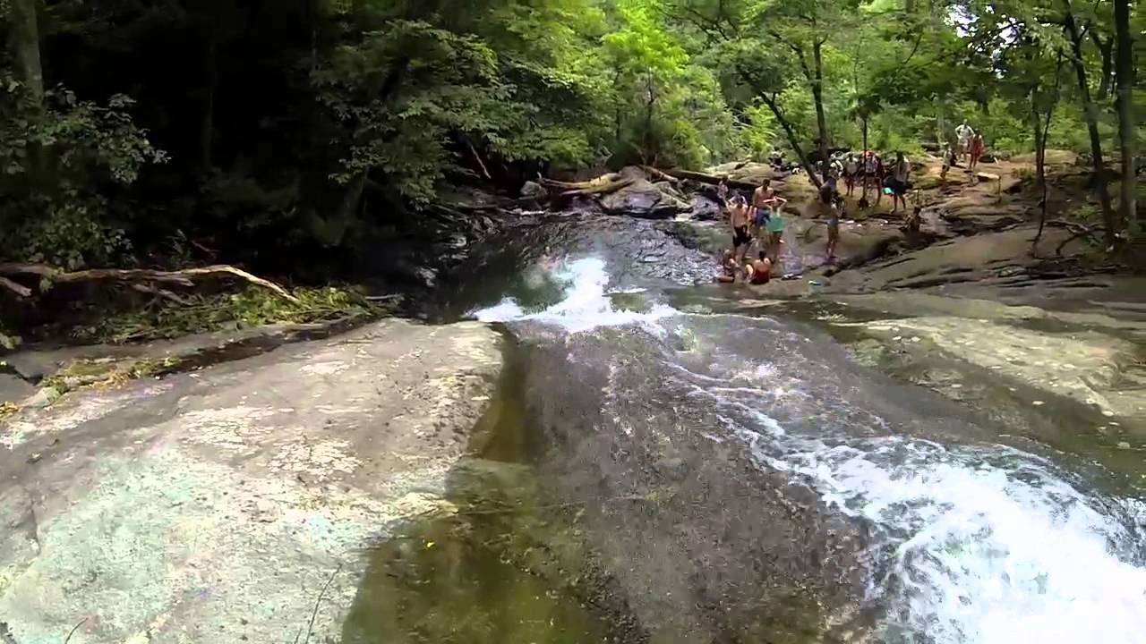 Natural water slide at Shenandoah National Park - YouTube