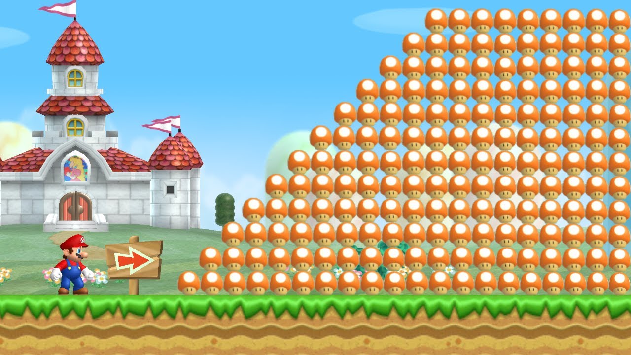 Can Mario Collect 999 Orange Mini Mushrooms in New Super Mario Bros ...