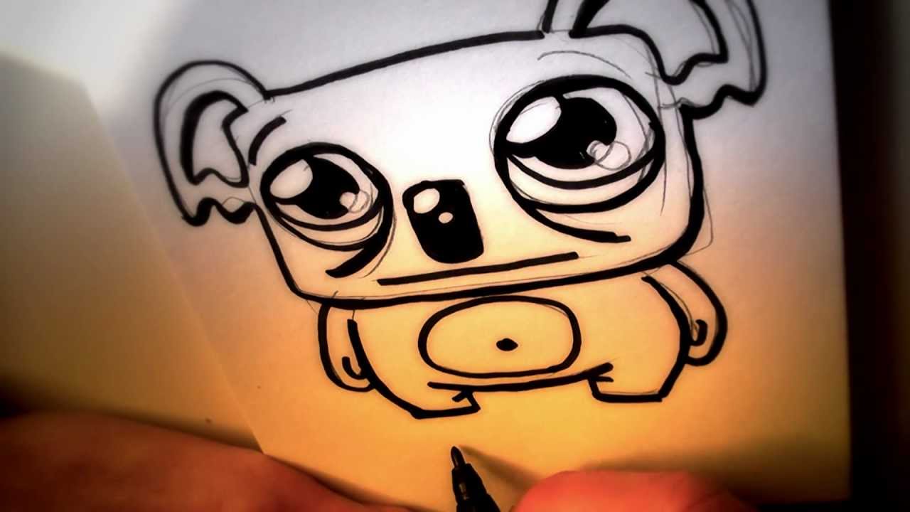How To Draw A Cartoon Koala By Garbi KW, Easy Drawing - YouTube