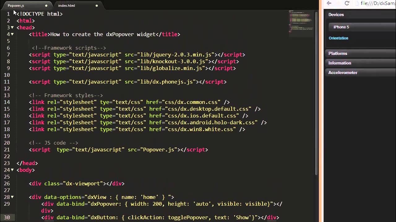 DevExpress DevExtreme: HTML5 Popover - YouTube