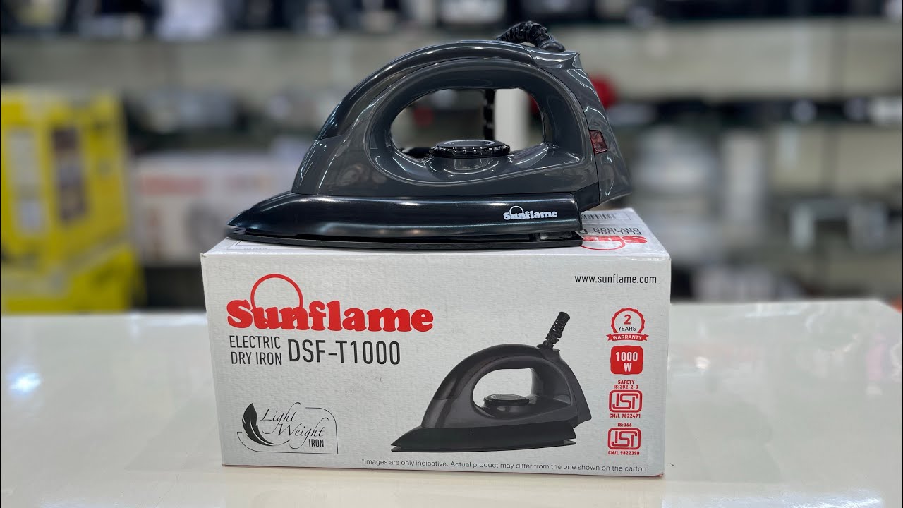 SUNFLAME ELECTRIC DRY IRON || Dsf t1000 light weight iron reviews - YouTube