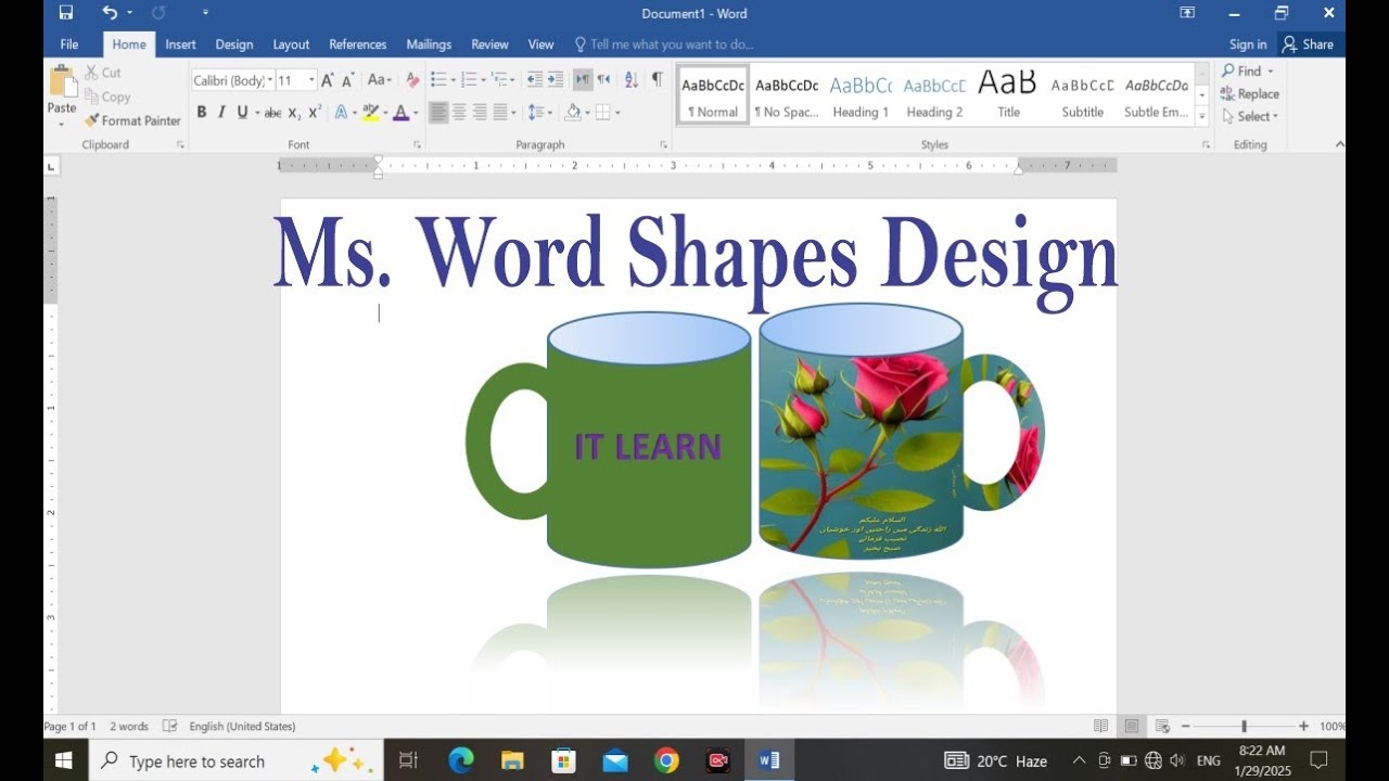Ms word shapes practice | WinWord Shapes Practice - YouTube