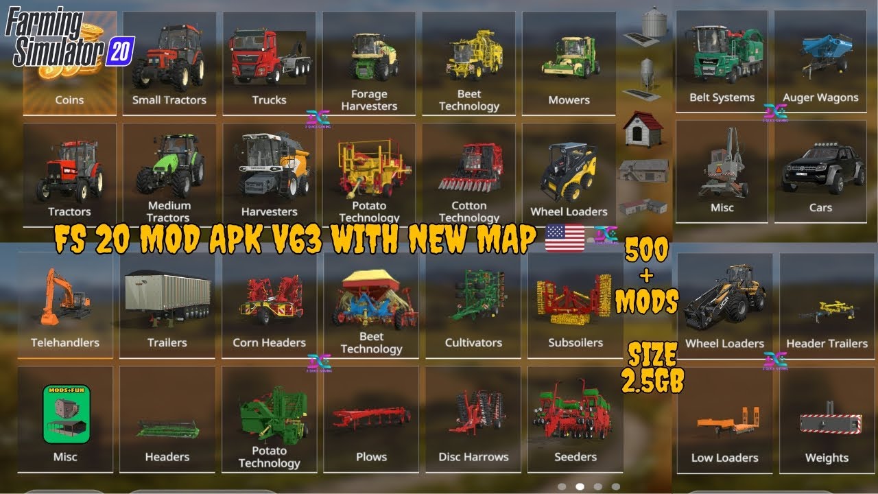 FS20 all new vehicles size 2.5gb |500+vehicles | with new map ...