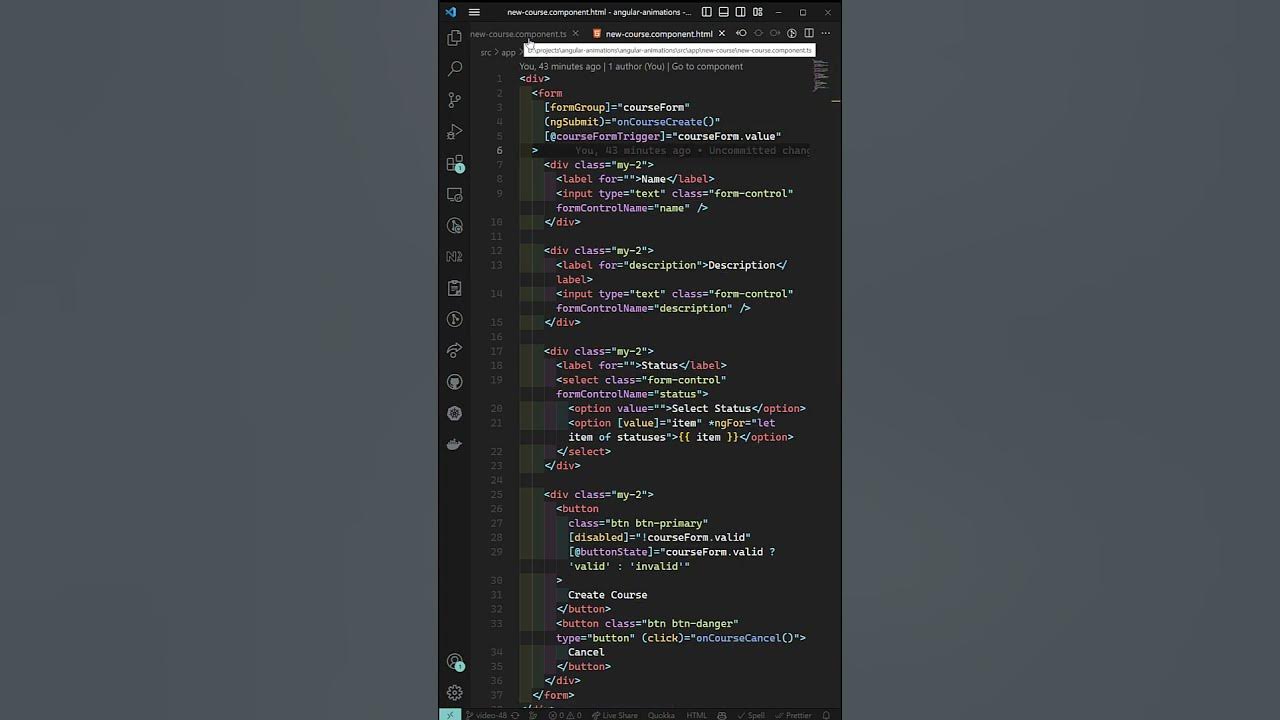 Attach The Trigger To Reactive Form Element In Angular Animation Angular16 Leelawebdev