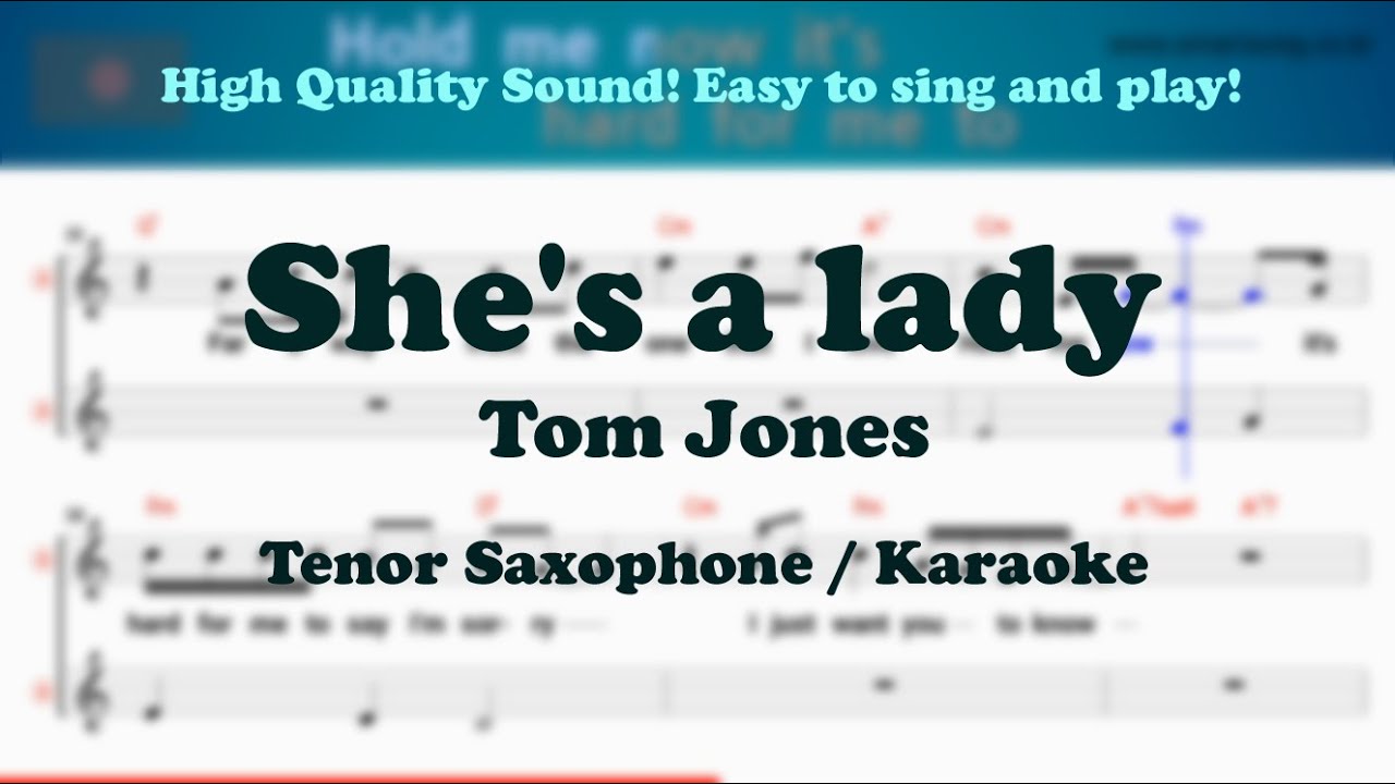She's a lady - Tom Jones (Tenor/Soprano Saxophone Sheet Music Dm Key ...