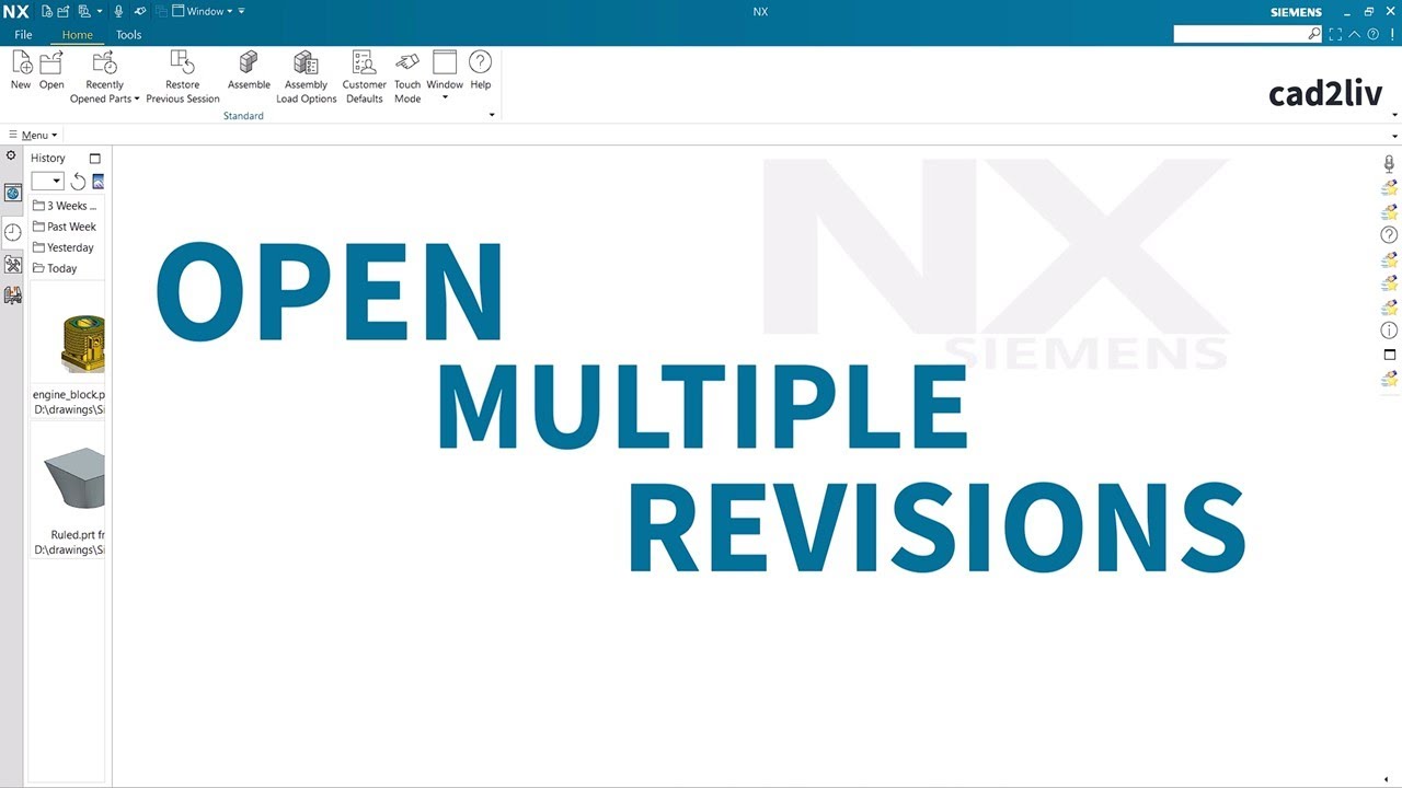 Nxviewerschoice Multiple Revision Open Multiple Revisions In Nx Nxtutorials Nx Cad