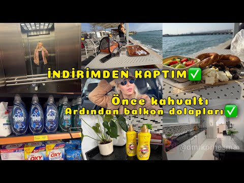 FİYATLAR ÇOK İYİ DÜŞMÜŞ👍🏻BALKON DOLAPLARIMI TEMİZLEYİP DÜZENLEDİM👌O BİR BAŞAK🤭SAHİLDE KAHVALTI/vlog