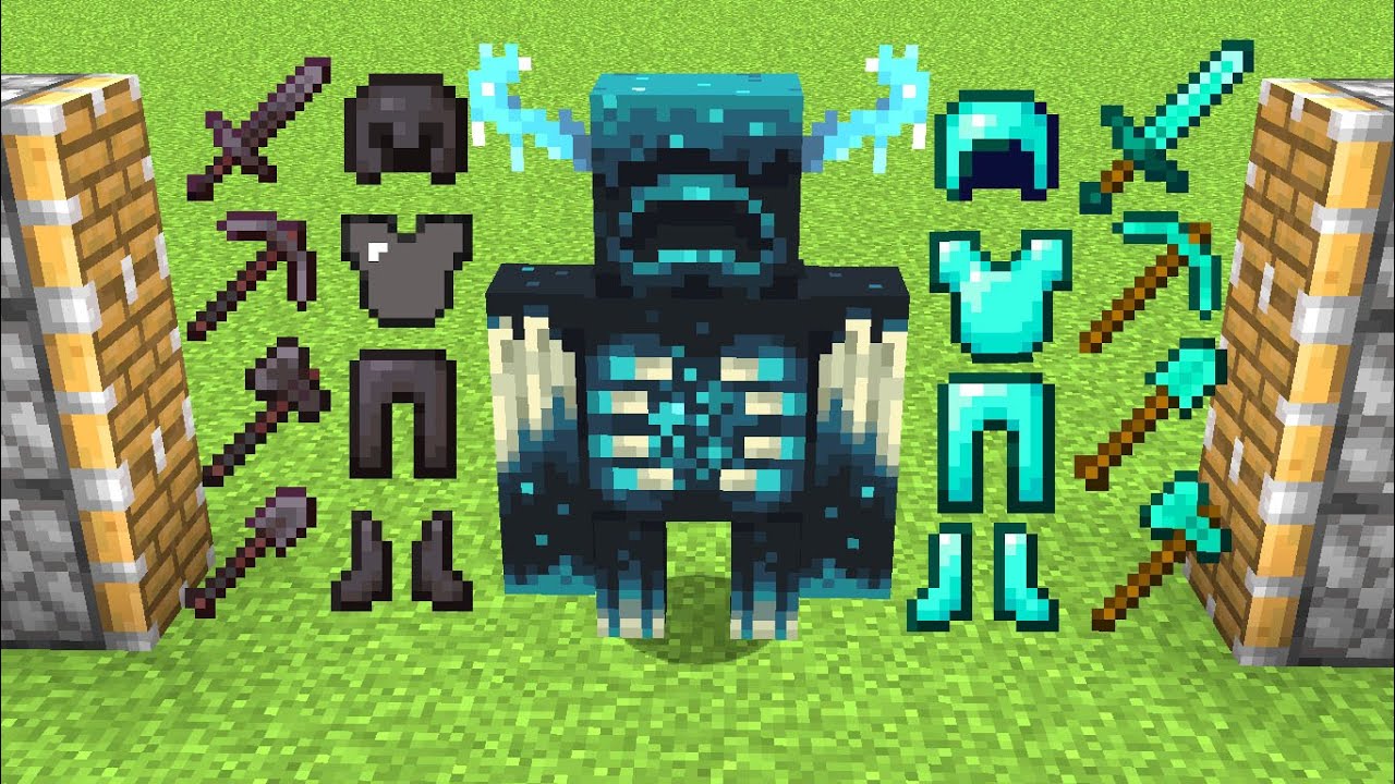 netherite armor + warden + diamond armor = ??? - YouTube
