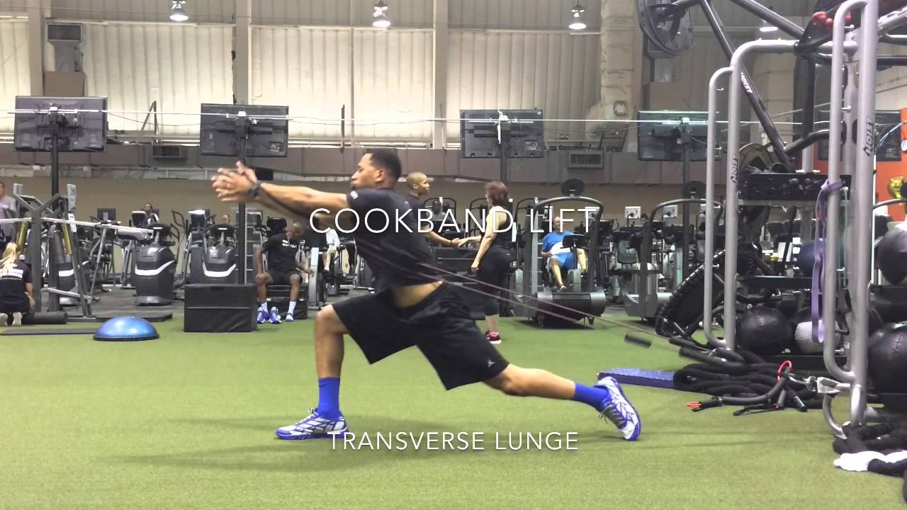 Transverse lunge with cook band - YouTube