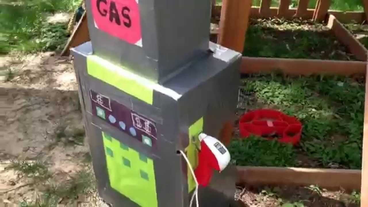 Homemade Gas Pump for kids using boxes - YouTube