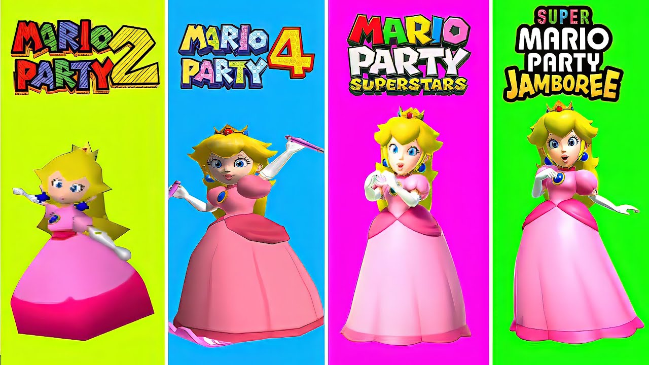 Evolution Of Princess Peach Across The Mario Party Series (1998-2024 ...