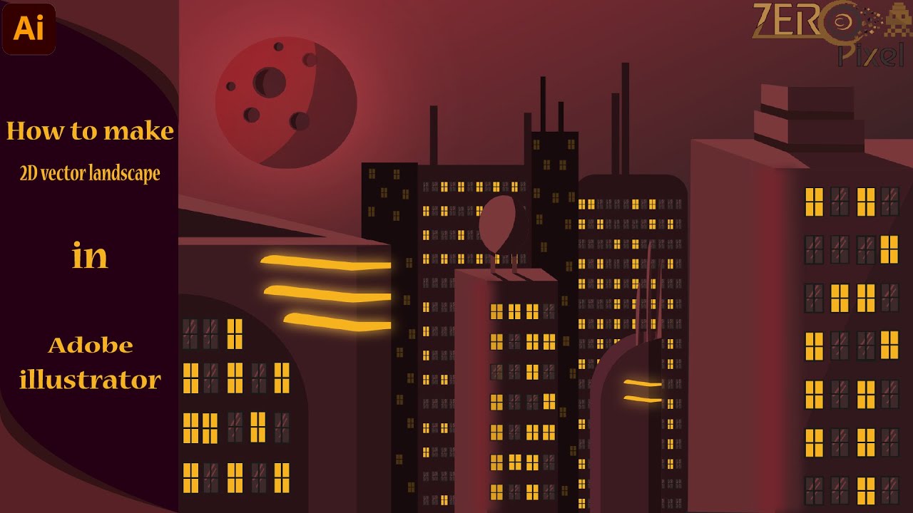 How to make 2D vector city in Adobe illustrator for beginners tutorial ...