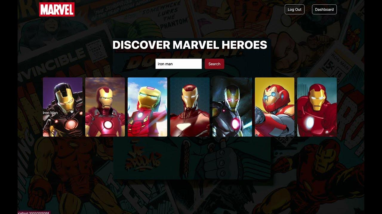 Marvel Website -Marvel Comics API , React Js , Responsive Design - YouTube