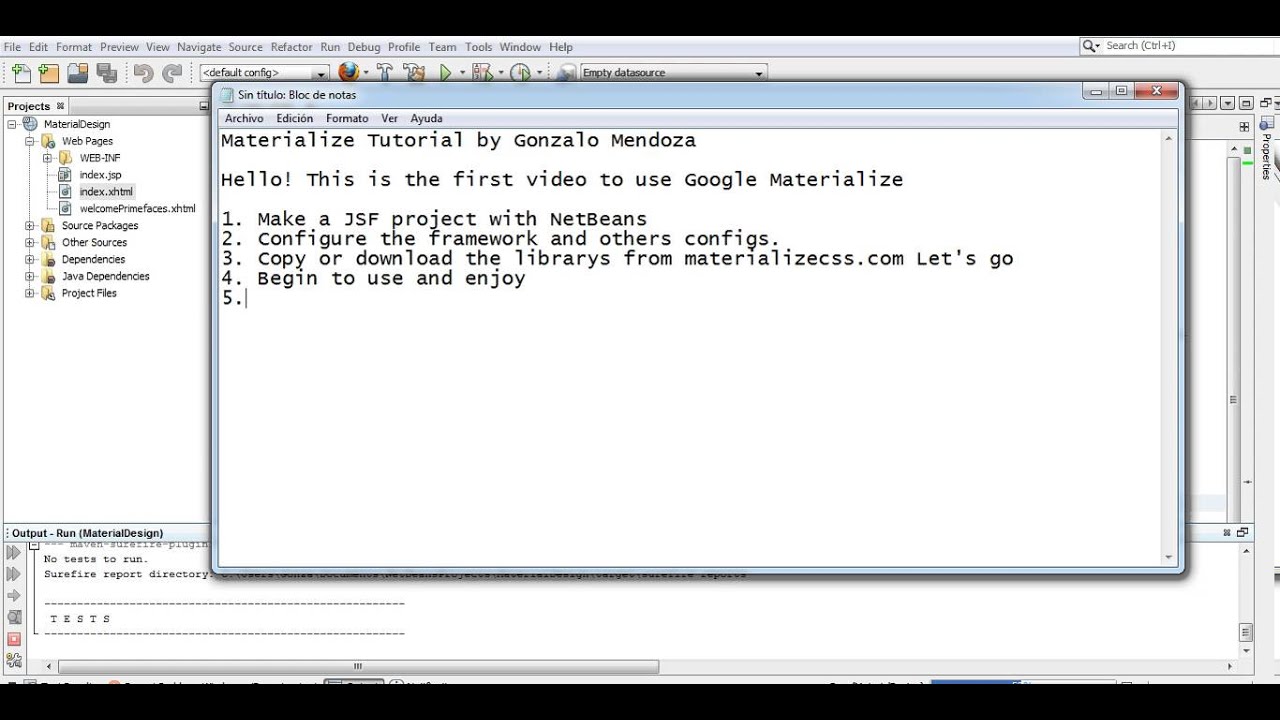 JSF + Google Materialize (Tutorial 1) - YouTube