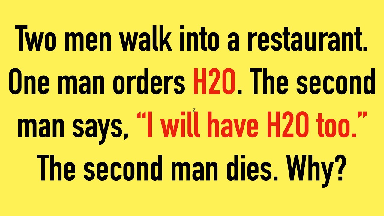 Two men walk into a Restaurant Riddle || Viral Riddles || Science ...