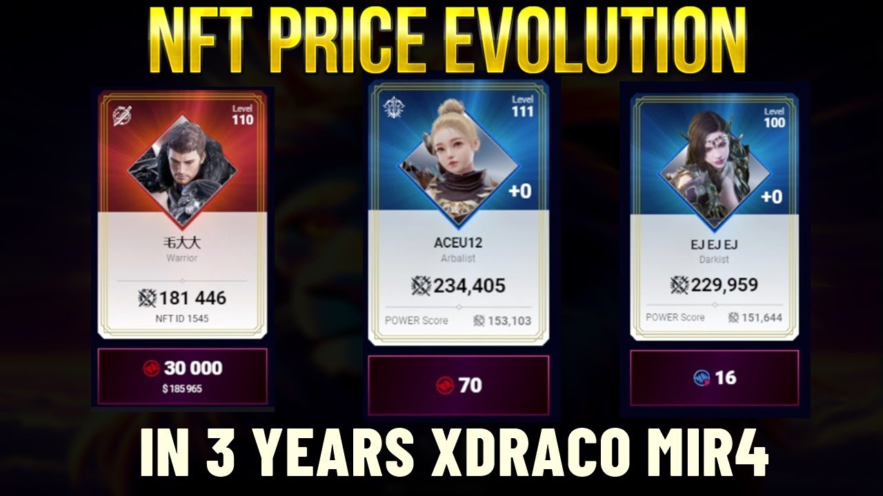 NFT PRICE EVOLTUION WEMADE IN 3 YEARS IN MIR4 GLOBAL GAME - YouTube