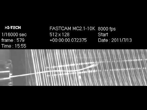 YARN WEAVING recording by MC2 high speed camera, test 5, 8000 fps - YouTube