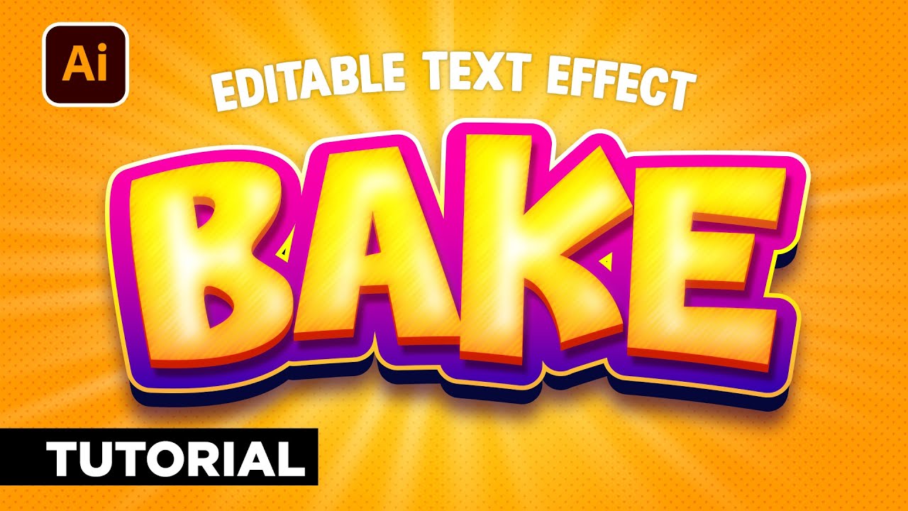 3D Text Effect In Illustrator - Modern Style Typography in Adobe ...