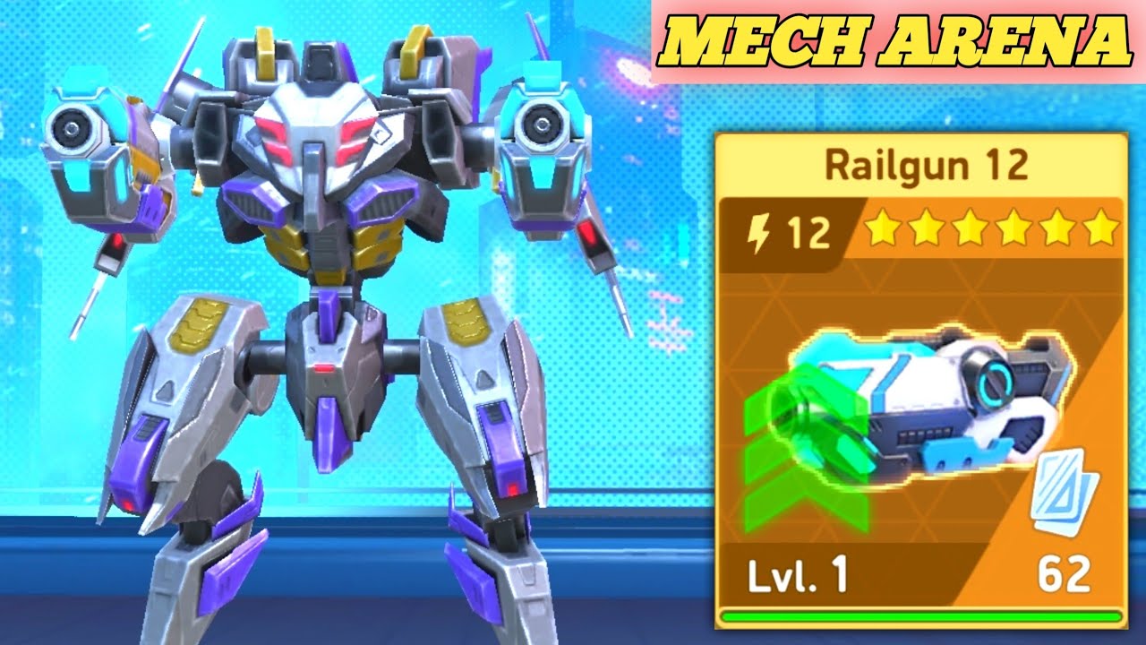 Legendary Railgun 12 Upgrade Second Copy Unlock - Mech Arena - YouTube