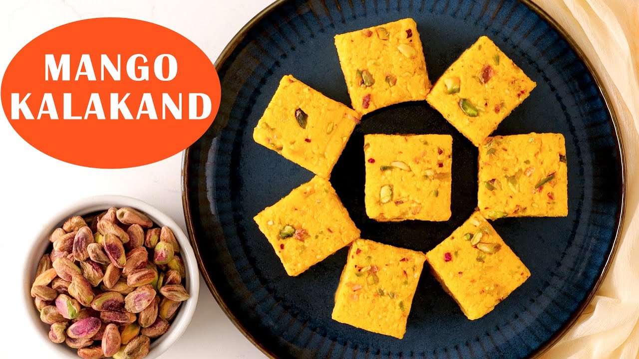Mango Kalakand / Easy Mango Kalakand Recipe / How To Make Mango ...