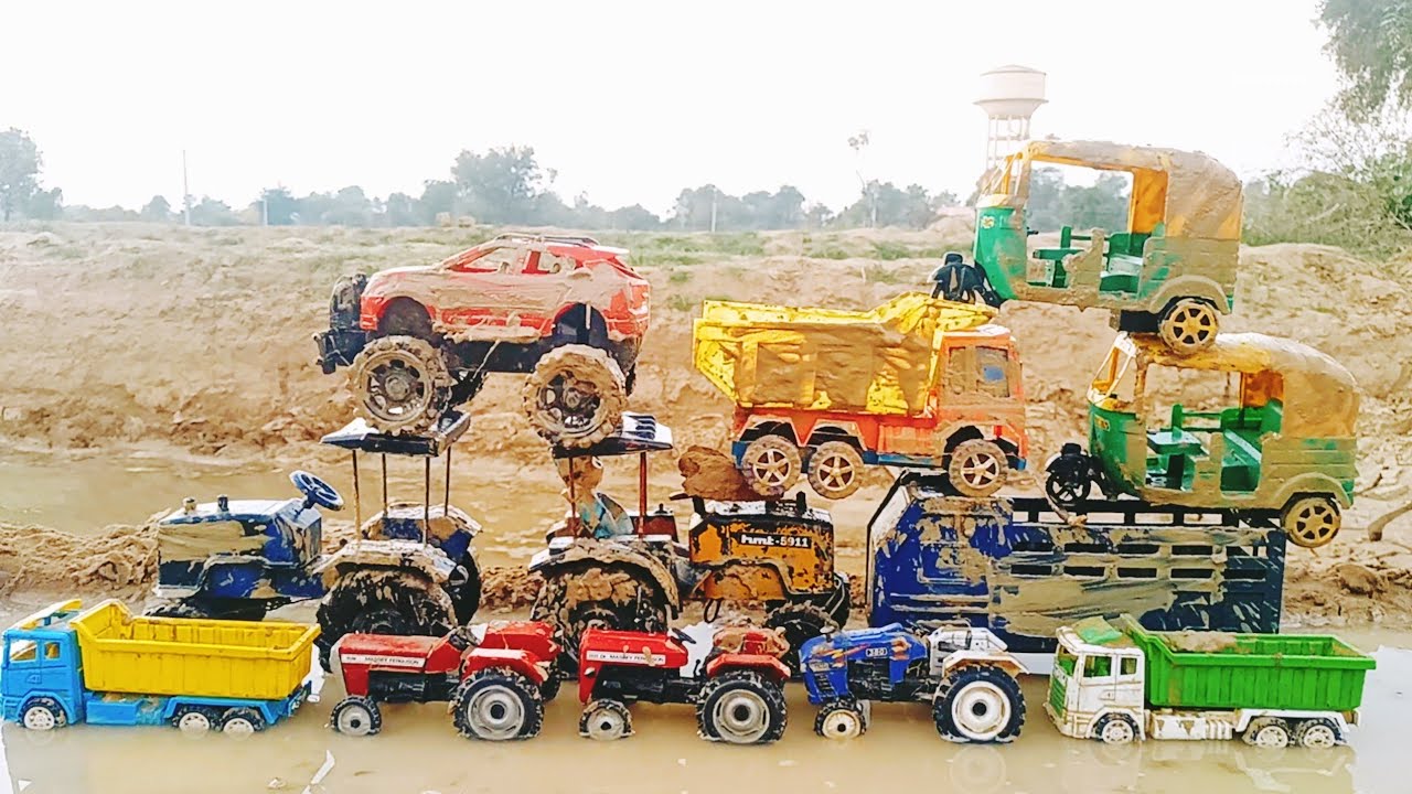 Gadi Wala Cartoon | Mini Toys & HMT Tractor | Auto Rickshaw | Dumper ...