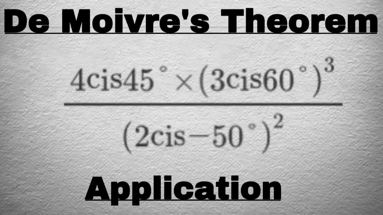 Mathematics: Application of De Moivre's theorem | Complex numbers - YouTube