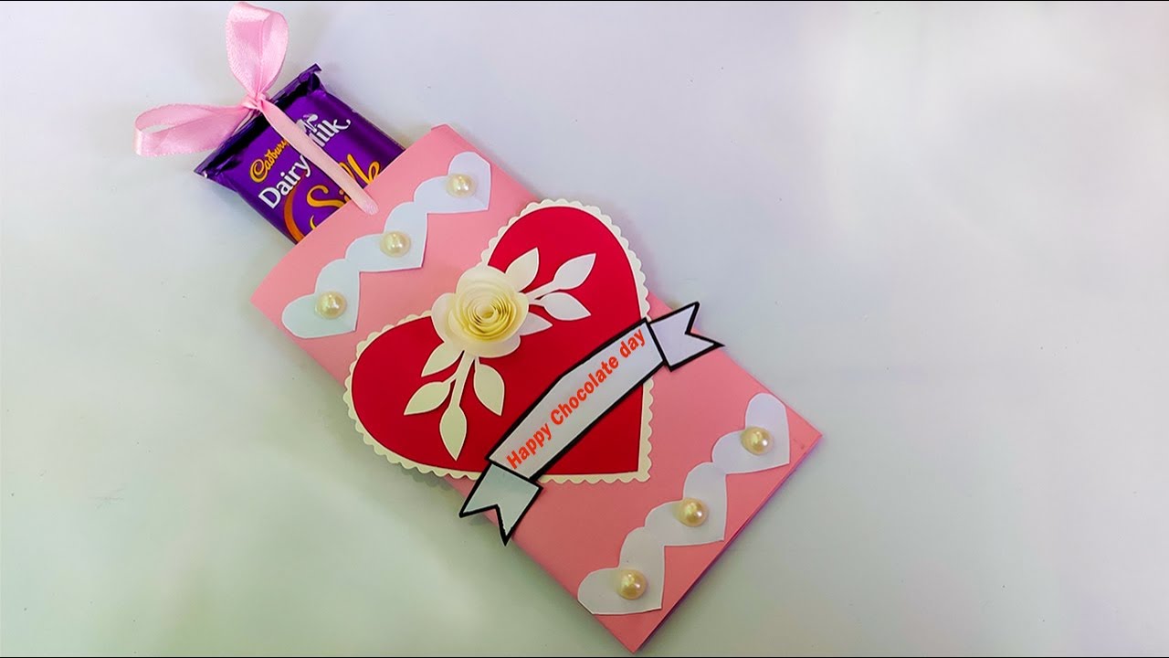 DIY Chocolate day gift idea | Handmade chocolate card idea | Valentine ...