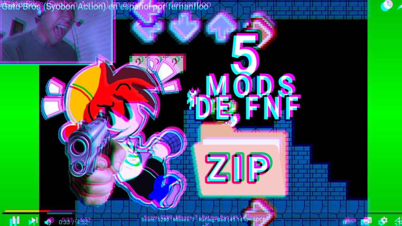 TOP 5 MODS DE FNF (FORMATO ZIP) - YouTube